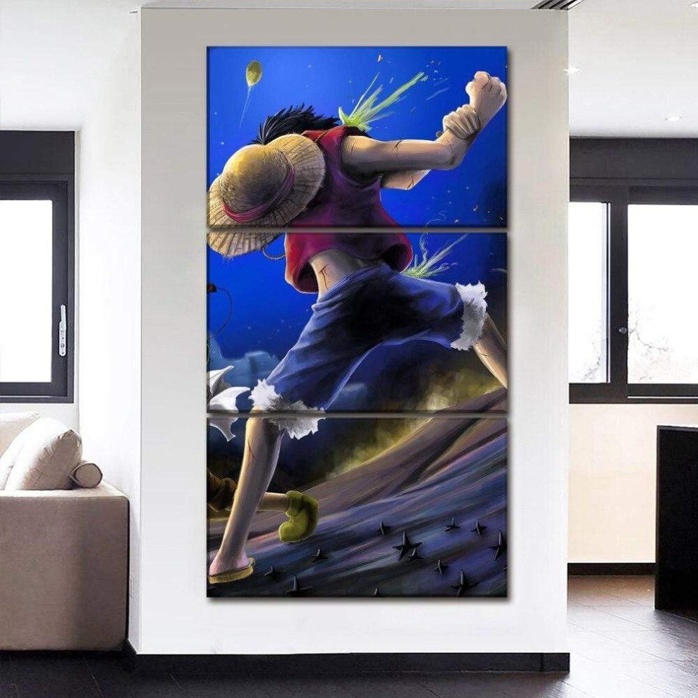 Tableau 3 Pièce One Piece Luffy Au Chapeau De Paille – Boutique One Piece